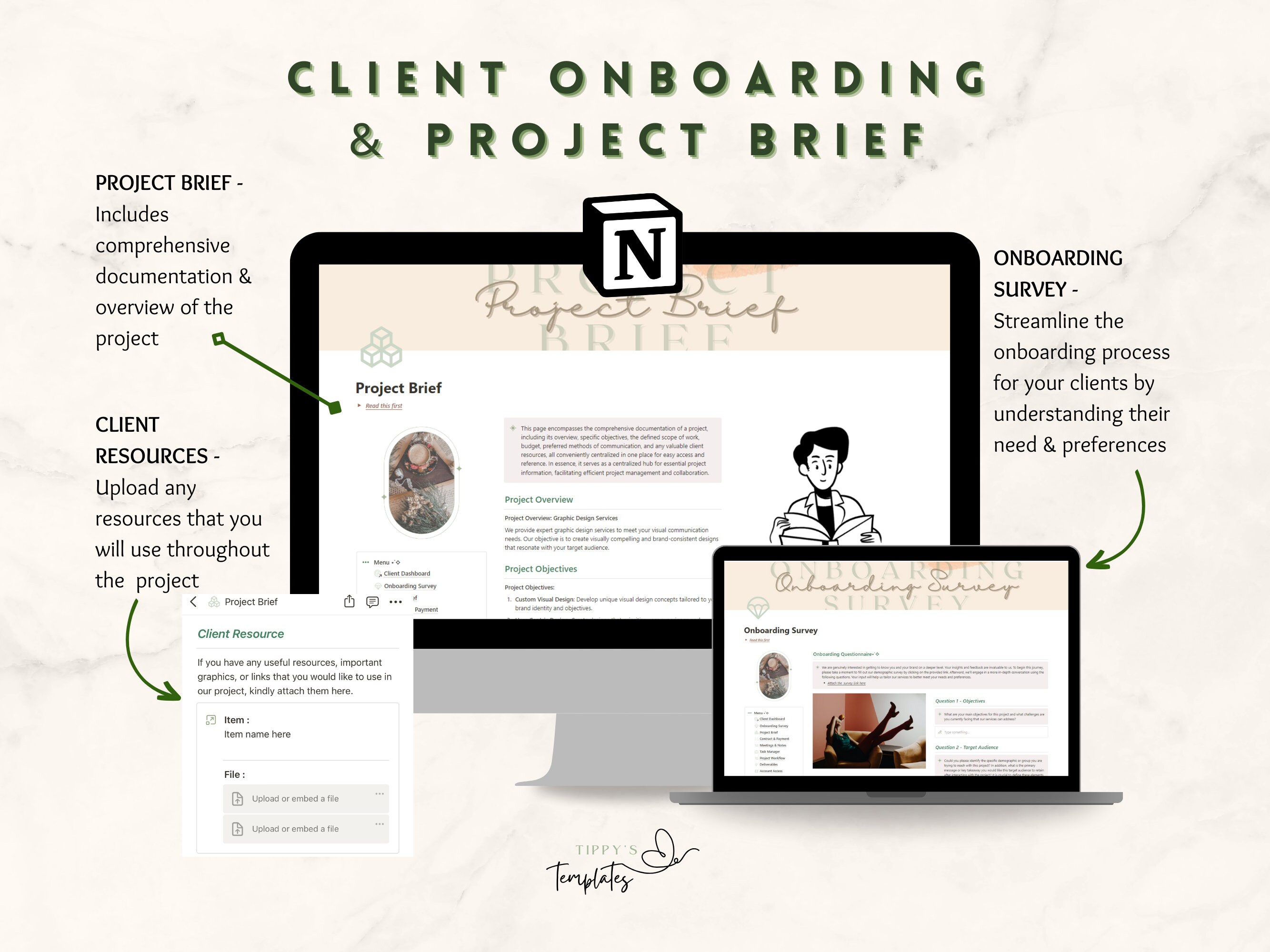 Notion Client Dashboard for Clients Onboarding, Notion Client Portal ...