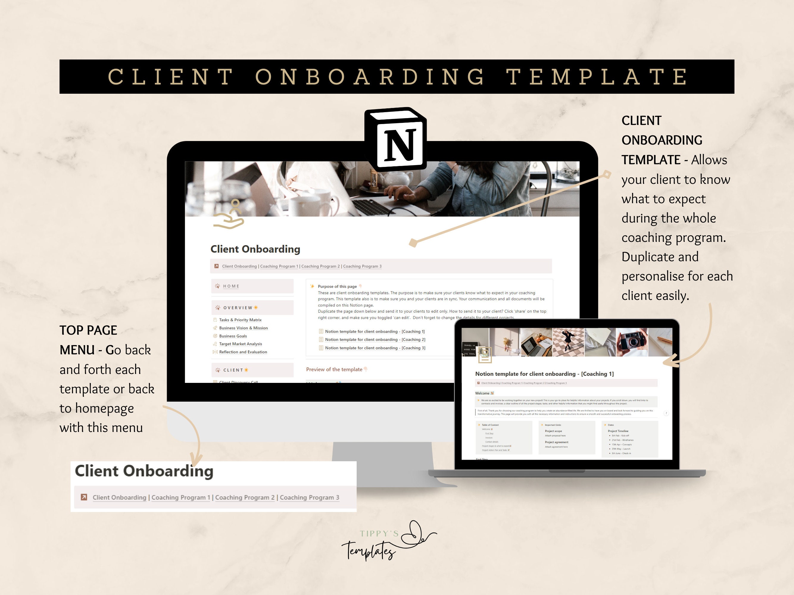 Notion Template Coaching Planner Portal, Coach Client Onboarding Portal, Notion Coaching Program ...