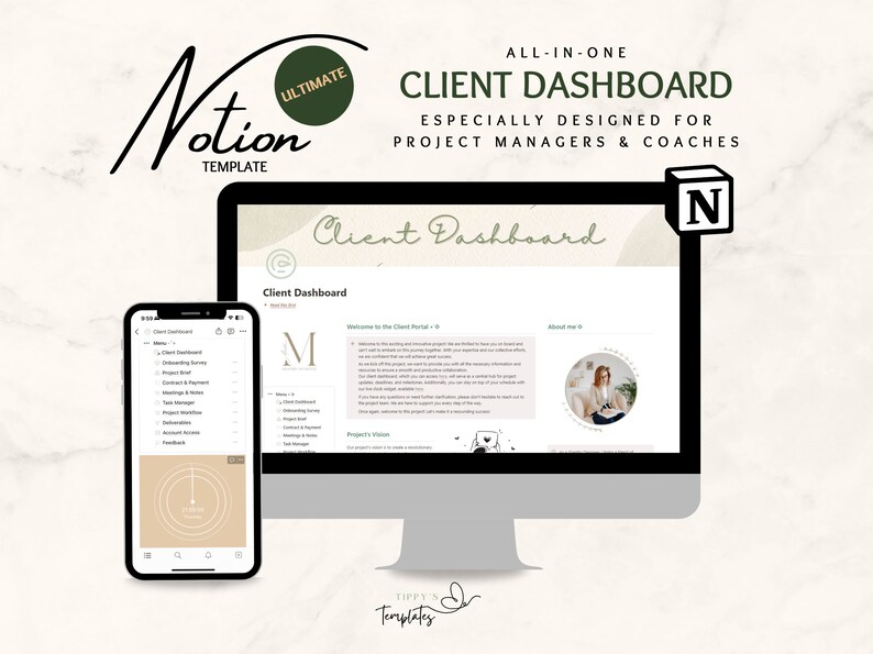 Notion Client Dashboard for Clients Onboarding, Notion Client Portal ...