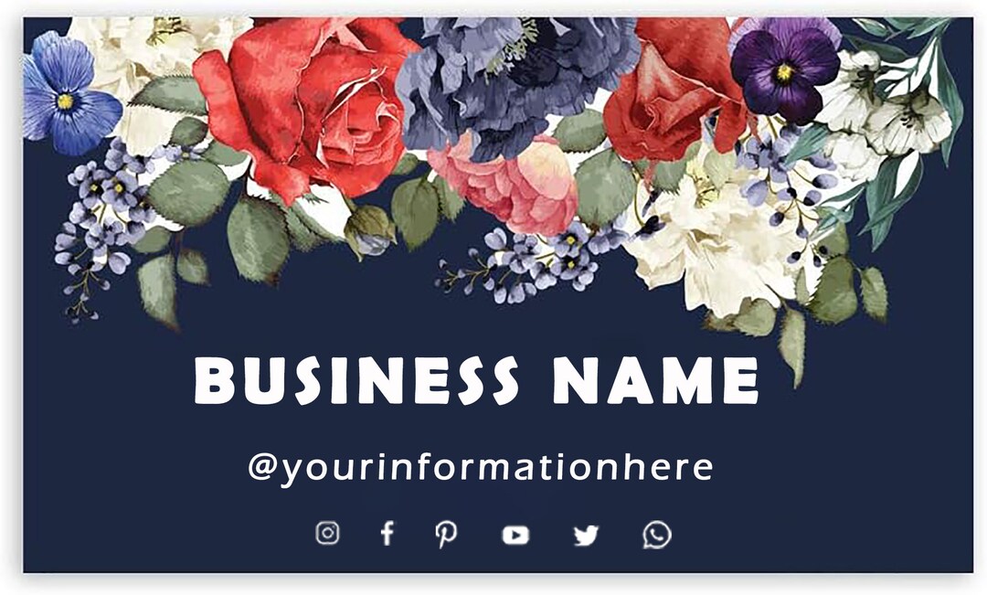 Personalized Printable Calling Card With Your Own Logo Picture - Etsy