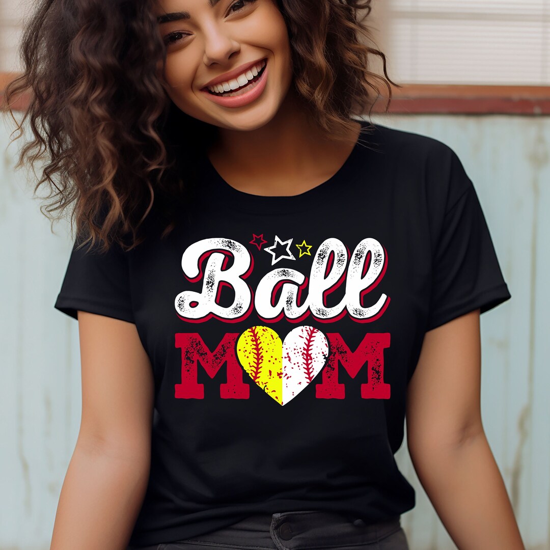 Ball Mom Softball Mom Baseball Mom of Both Mom of Both Baseball and ...
