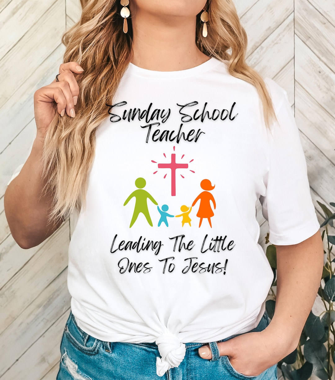 Sunday School Teacher Shirt Leading the Little Ones to Jesus - Etsy