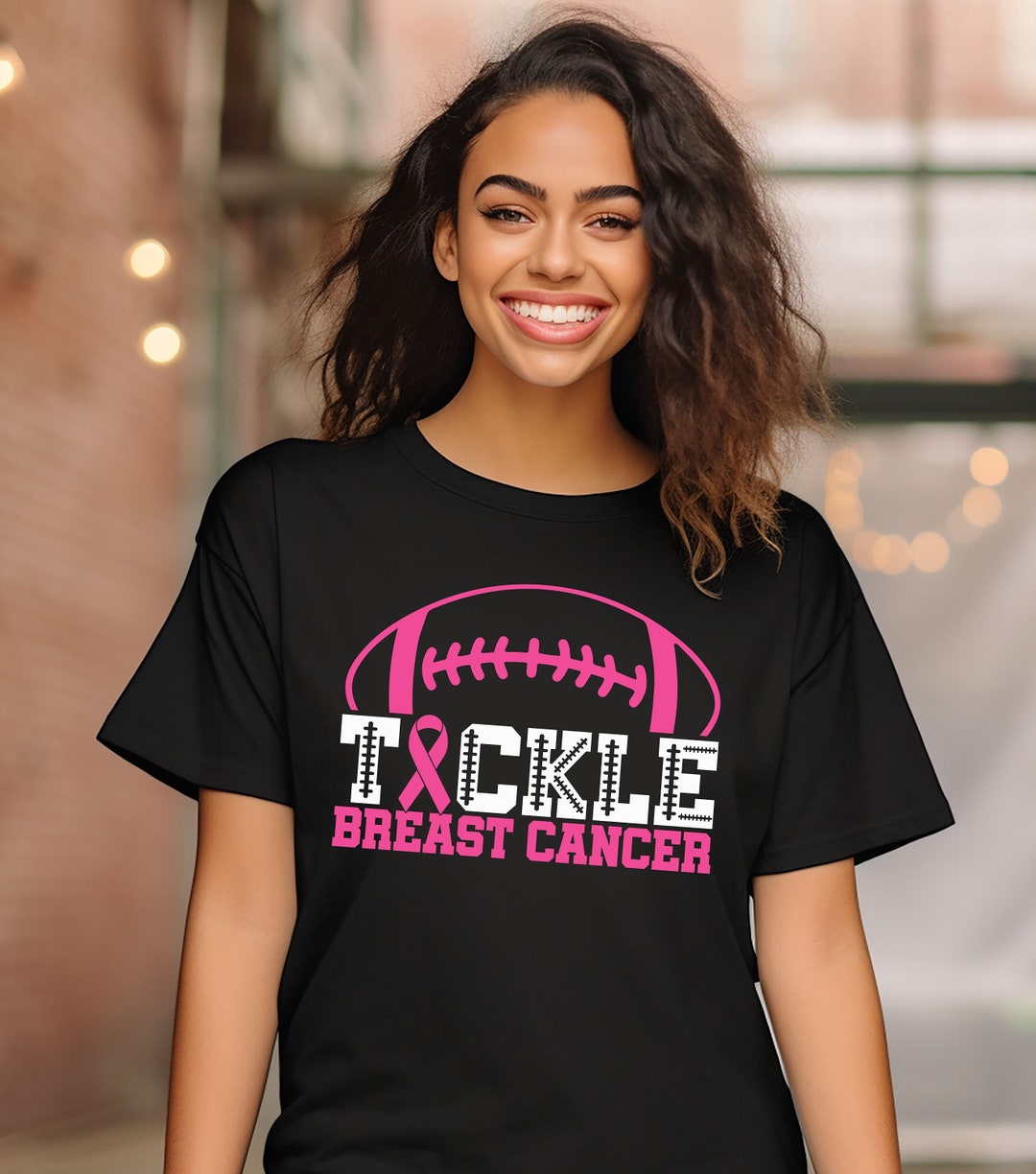 Tackle Breast Cancer Football Shirt | Pink Out Football | Breast Cancer ...