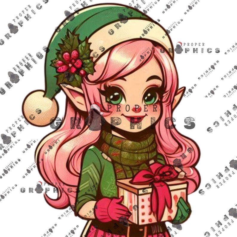 3 Christmas Elves Elf Triplets Santa's Little Helpers Christmas PNG ...