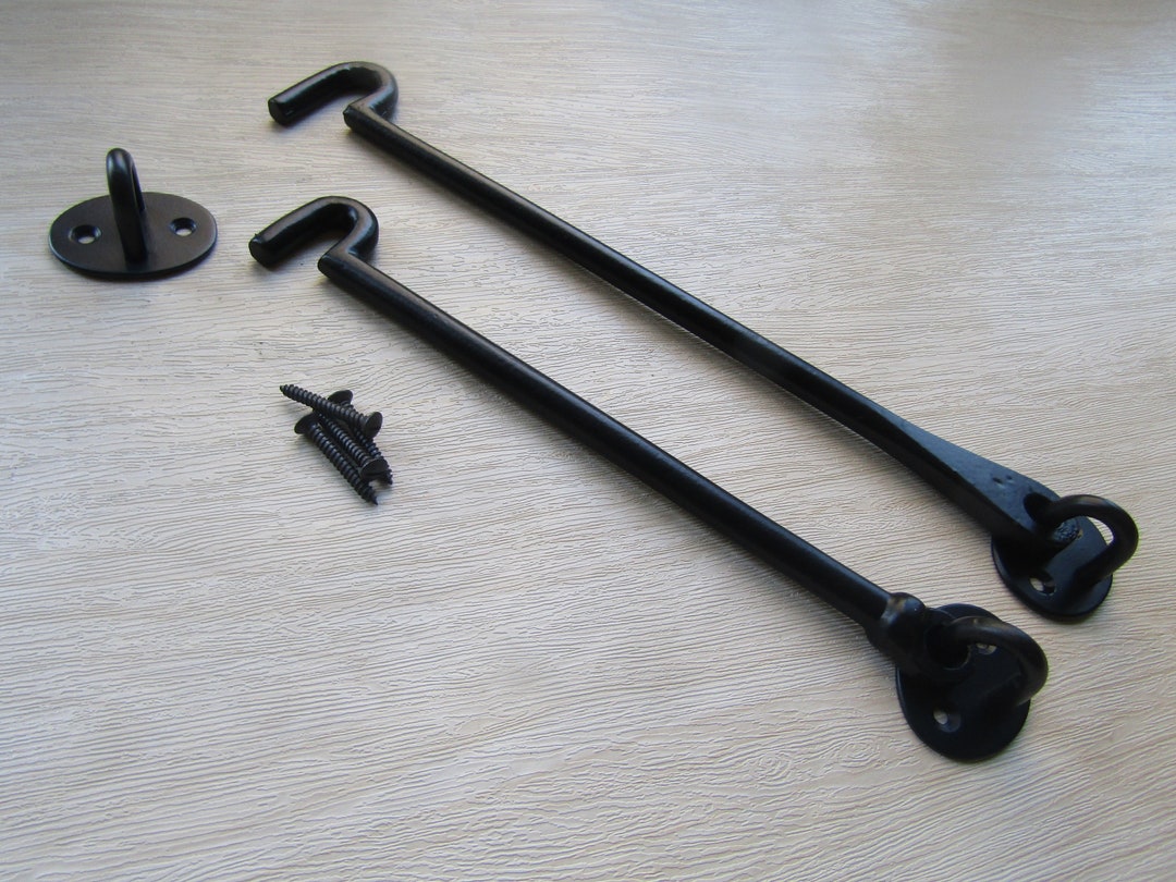 Rustic Cabin Hook and Eye Vintage Cast Iron Shed Door Holder Gate Latch ...