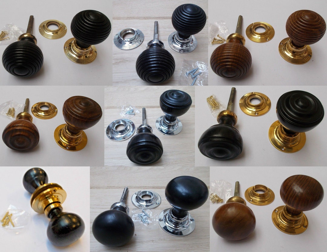 Wooden RIM LOCK MORTICE Door Knobs Old Vintage Retro Vintage Old Rustic ...