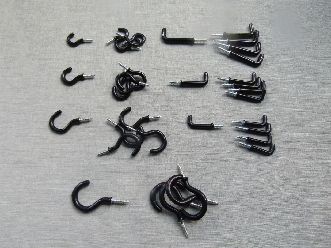 Cup Hooks Screw Black Kitchen Hook Mug Hanger Kitchen Garage Tool ...
