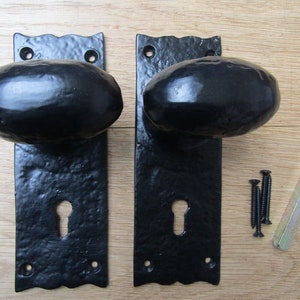 Cast Iron Rustic Door Handles HEAVY CAST IRON Lever Lock/latch Mortice ...
