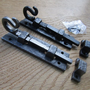 Rustic Iron Door Bolt Tower Bolt Traditional Tudor Gothic Vintage Door ...