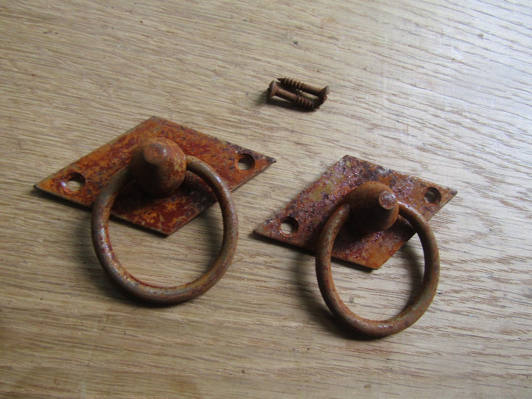 Rustic RING PULL Handle Vintage Ring Drop Handle Rustic Old Retro Style ...