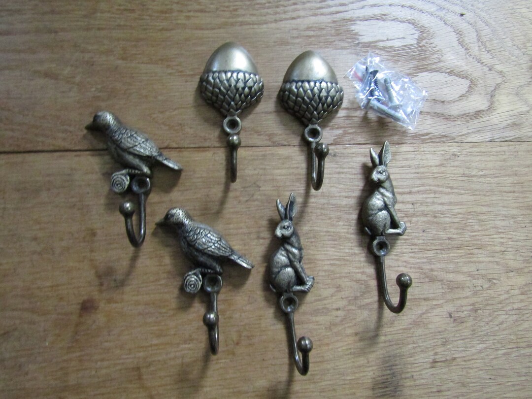 Pair of Curtain Valance Drape Tie Back Hooks Hold Backs Metal Tassel ...