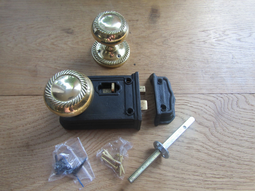 Rustic Door Rim Latch Knob Handle Set Bedroom Latch Retro Vintage ...