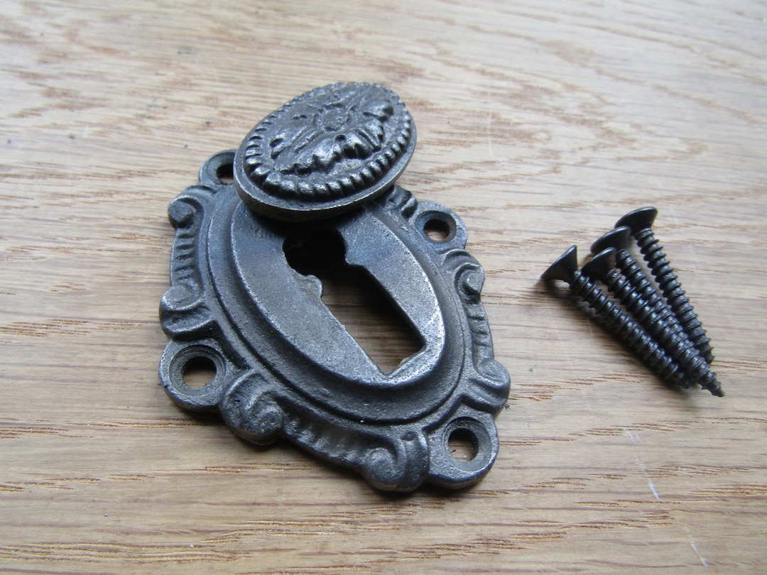 Rustic KEYHOLE Cover Escutcheon Key Hole Plate Covered Cast Iron ...