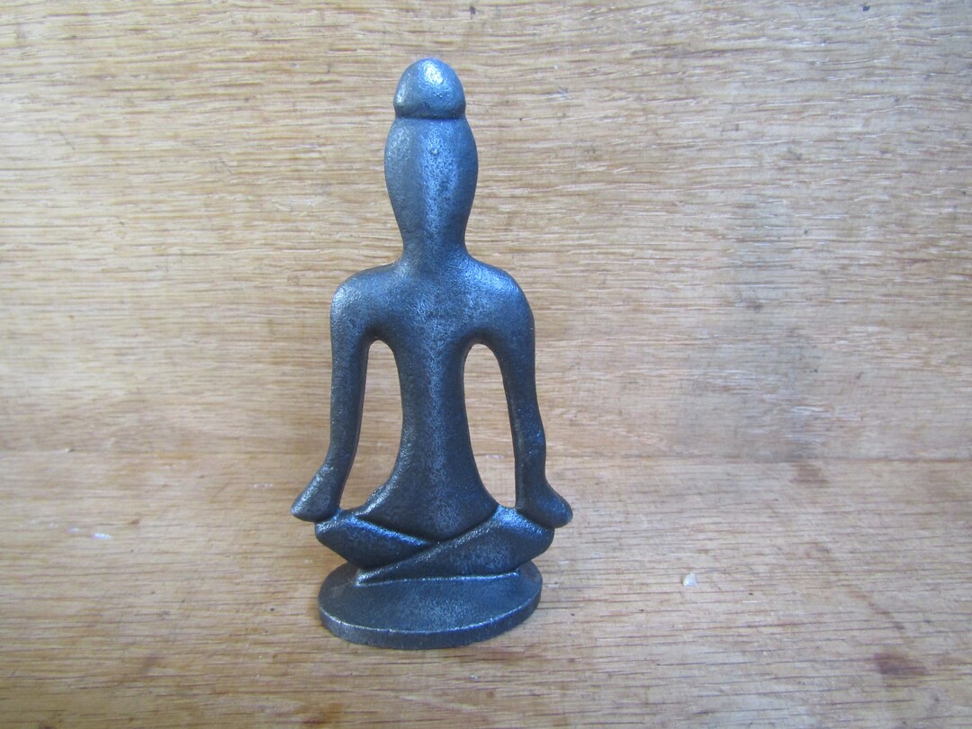 Rustic PAPERWEIGHT Cast Iron Vintage BUDDHA Office Desk Table Yoga ...