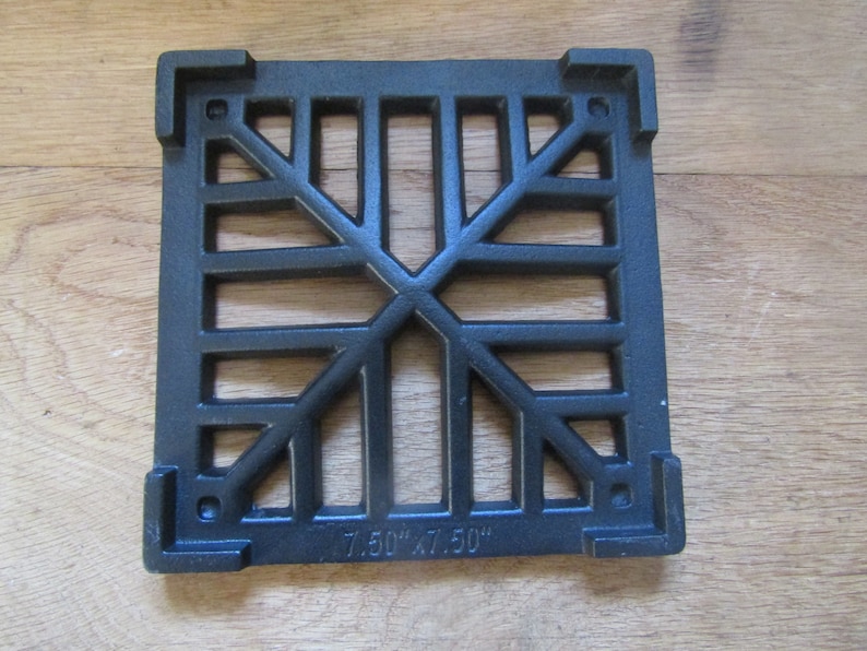 7.5" SQUARE Heavy Slanted Flat Cast Iron Gully Grate Grid Driveway ...