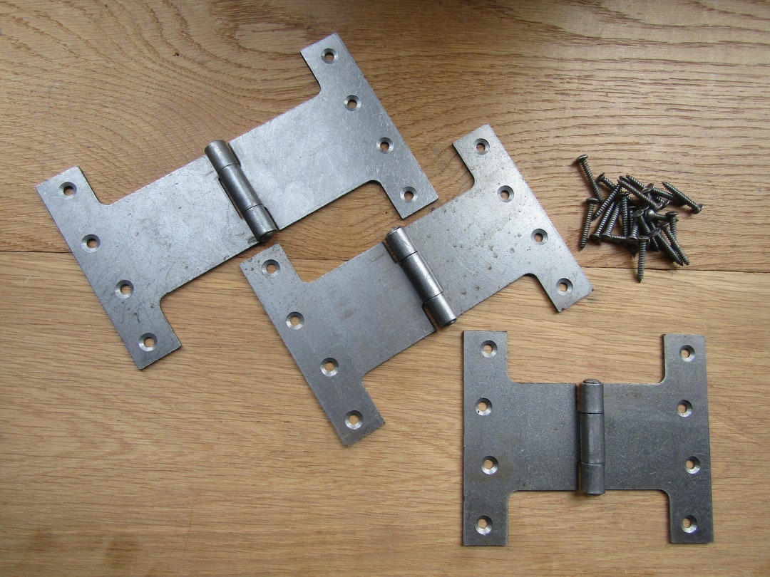 PARLIAMENT STEEL HINGES Pair of Wide Throw Full Swing Back Patio French ...