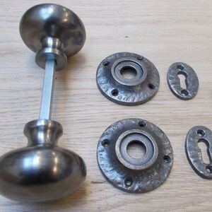 Cast Iron Rustic Antique Iron RIM DOOR KNOBS Old Vintage Retro Vintage Style Lever Latch Mortise ...