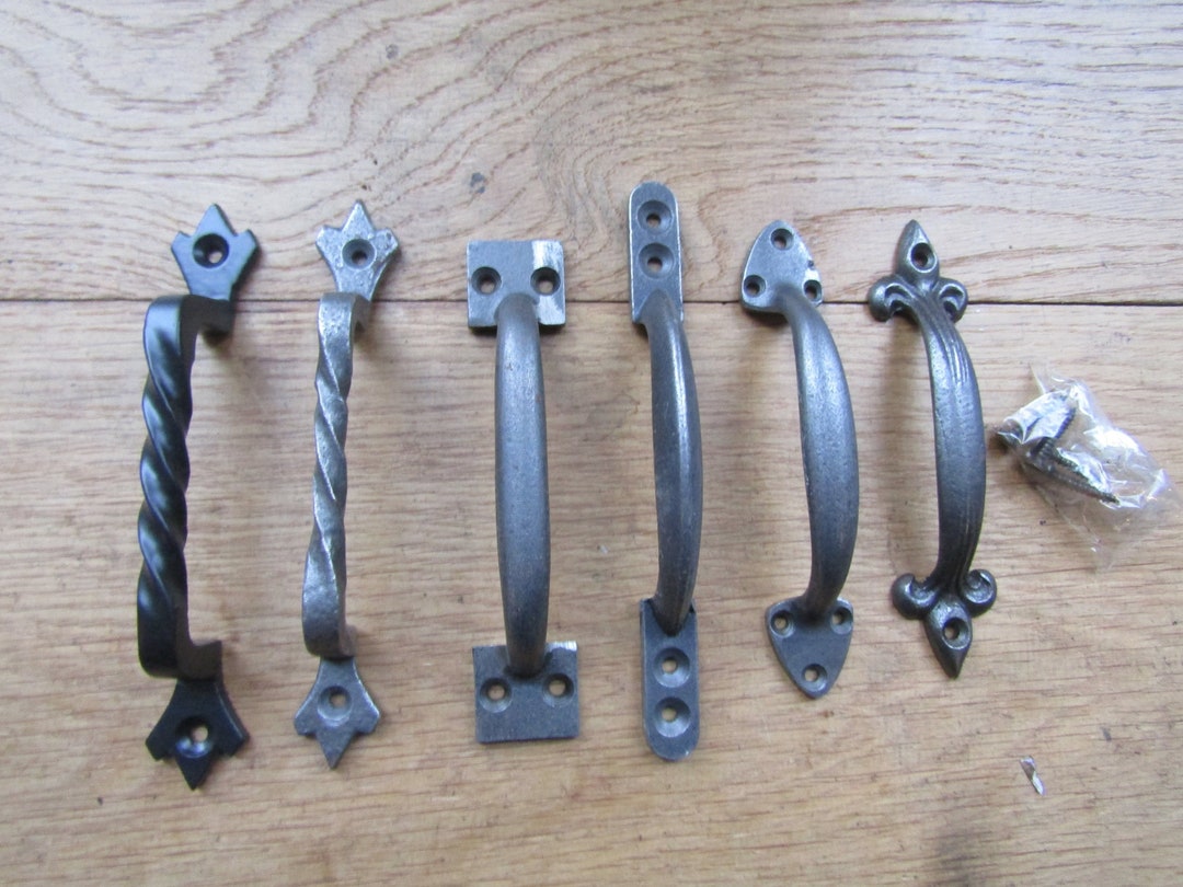 CAST IRON D Handle Rustic Vintage Old Victorian Style Handle Cabinet ...