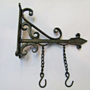 HAND FORGED Iron Blacksmith Sign Board Hanging Bracket Shop Sign House ...