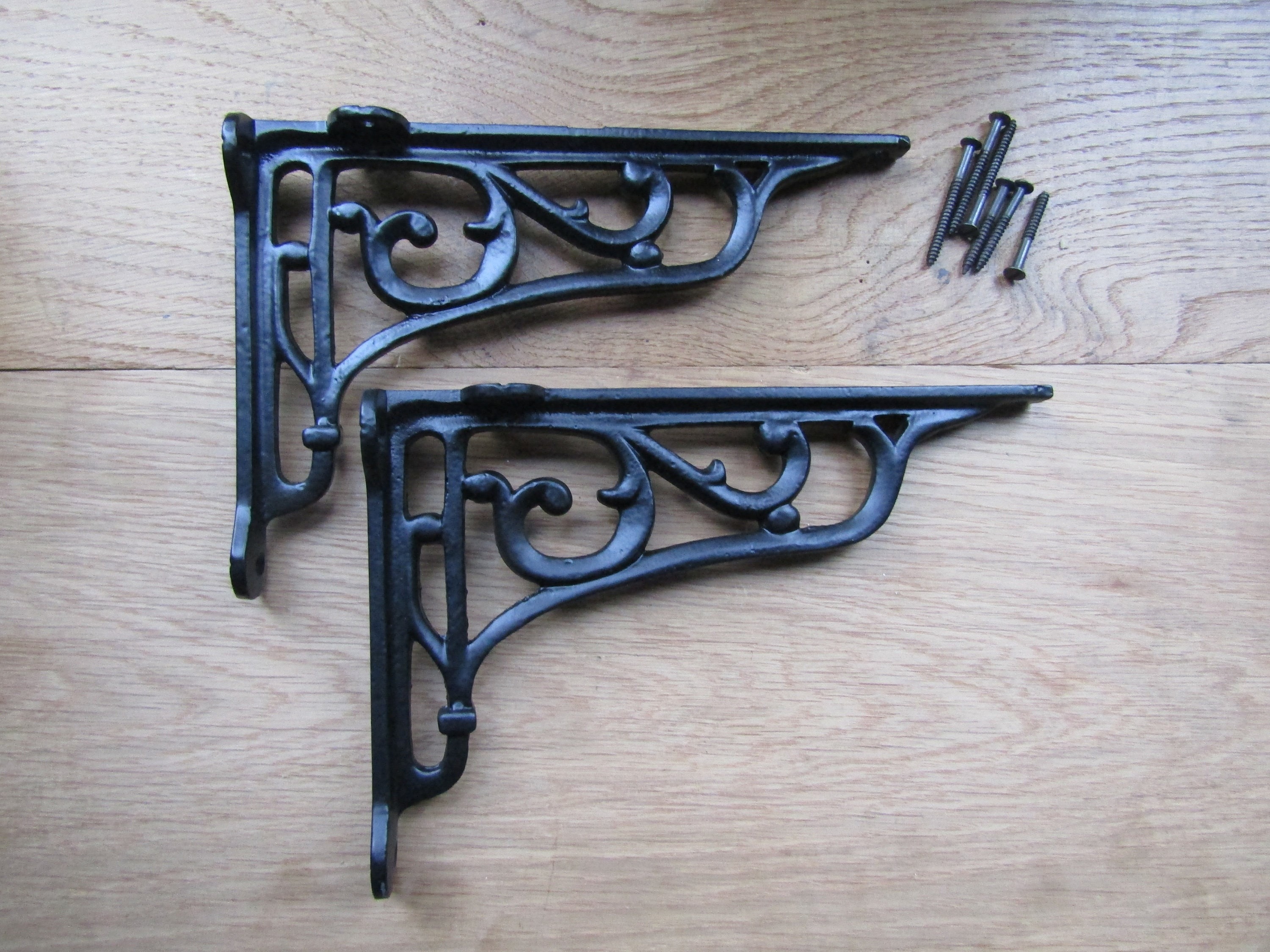Iron Rustic SHELF BRACKETS PAIR Shelving Vintage Old Victorian - Etsy