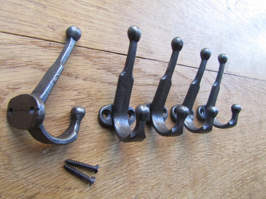Rustic Iron Vintage Coat Hooks Industrial Retro Traditional Victorian ...