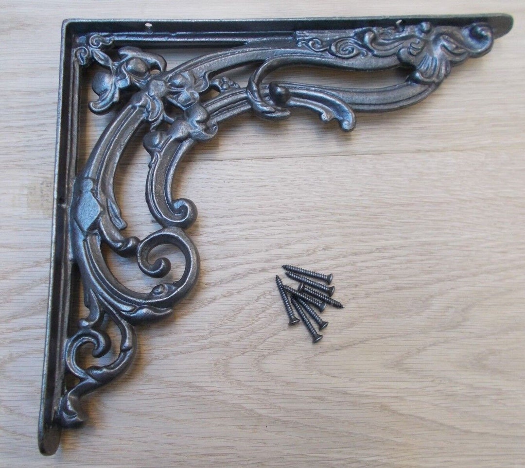 Rustic Iron Shelf Bracket Scaffold Antique Vintage Style Decorative Old ...