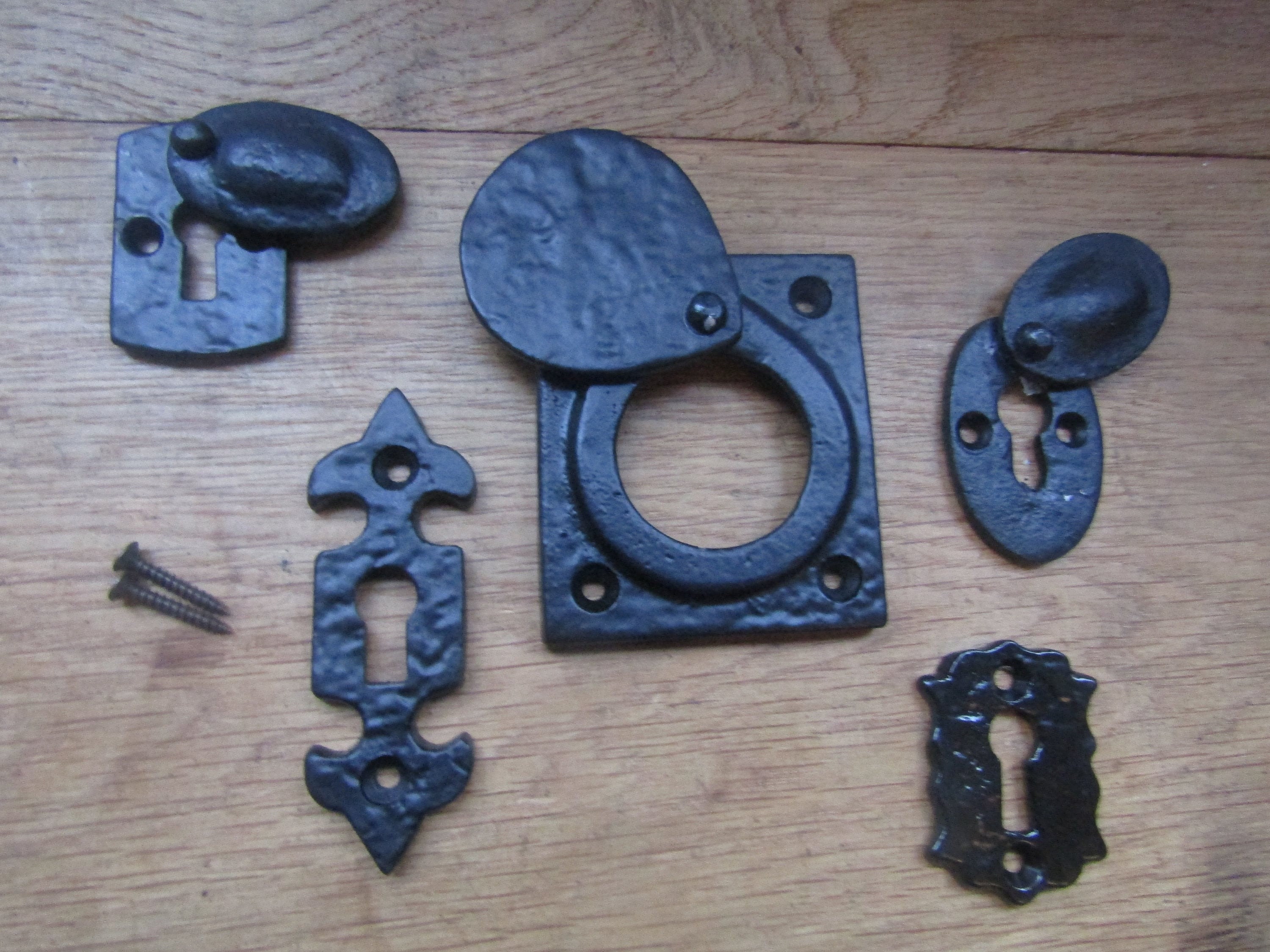 Cast Iron Black Antique KEYHOLE Cover Escutcheon Key Hole Plate Covered ...