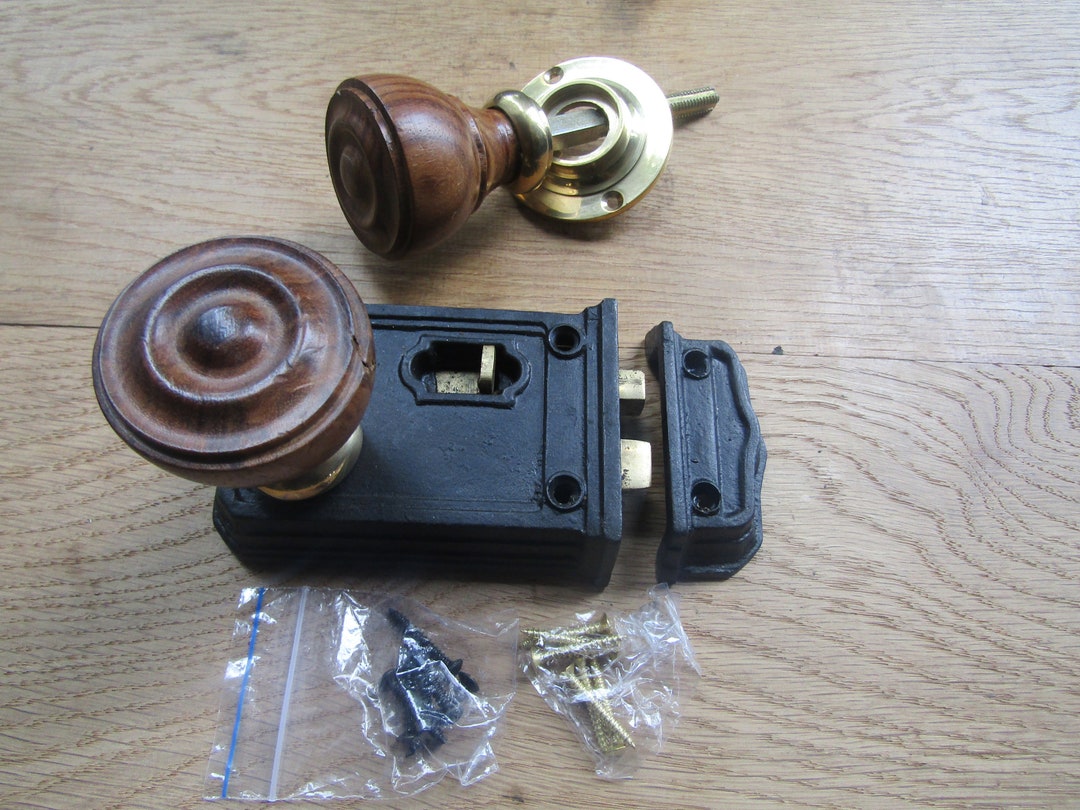 Rustic Door Rim Latch Knob Handle Set Bedroom Latch Retro Vintage ...