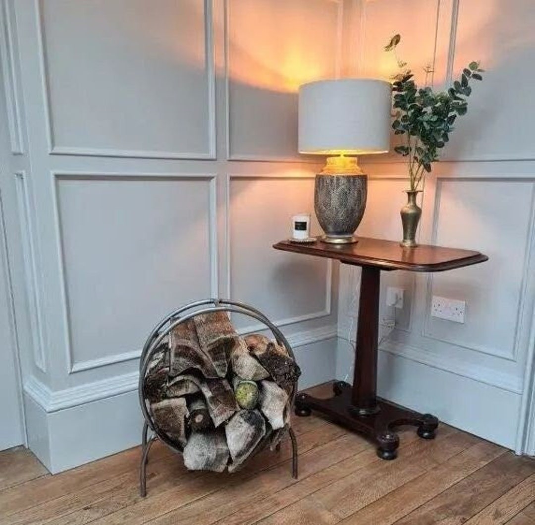 Rustic LOG Holder Log Stand CIRCULAR PLUTO Vintage Firewood Log Basket ...