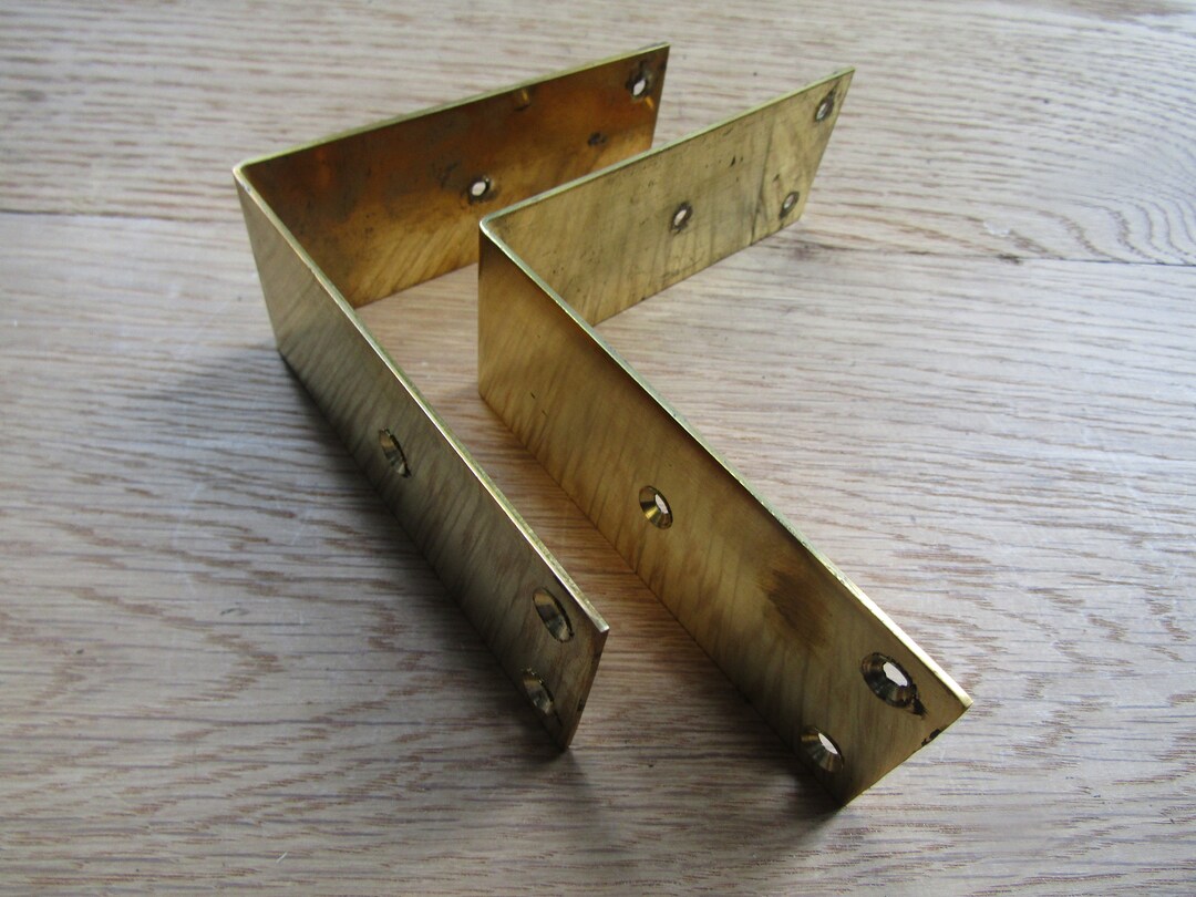 Vintage Rustic Butchers Corners Solid Brass Construction Strap Bracket ...