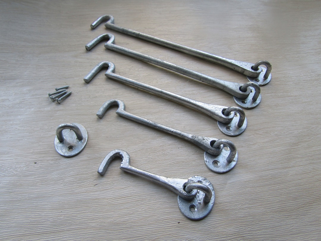 Rustic Cabin Hook and Eye Vintage Cast Iron Shed Door Holder Gate Latch ...