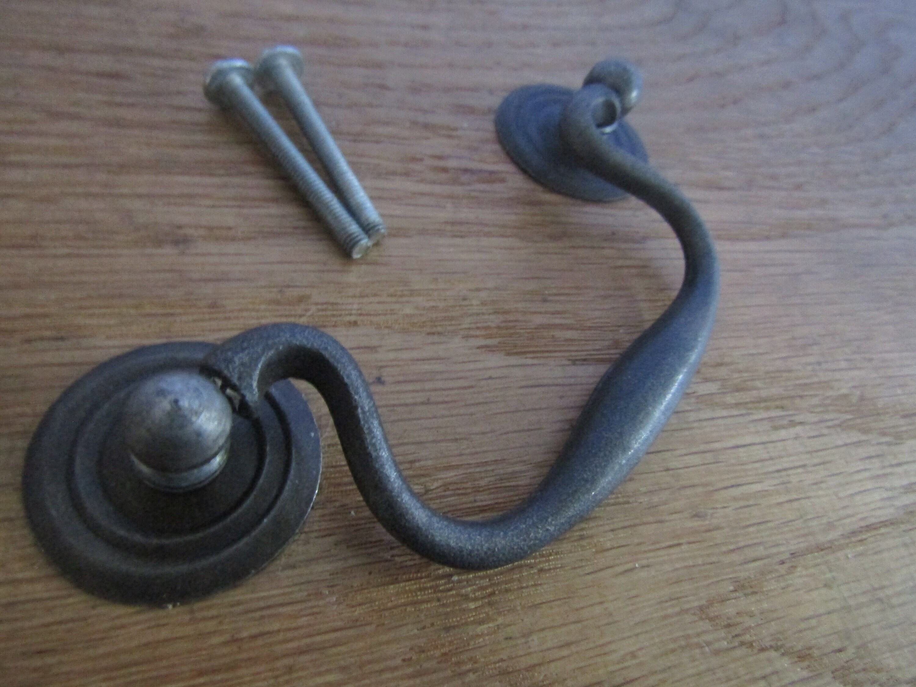 Large SWAN NECK Swing Design Cast Iron Rustic Vintage Handle Cabinet/cupboard/drawer Pull Handle ...