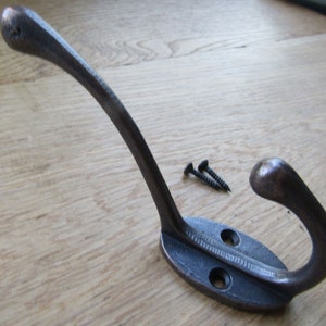 ANTIQUE COPPER Victorian Hooks Cast Iron Rustic Robe Hat and Coat Hooks Vintage Old English ...