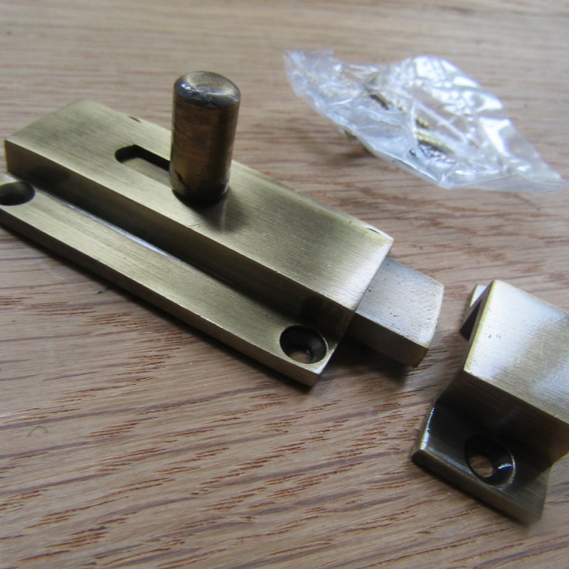 Brass Slide Bolt Door Lock - Etsy UK