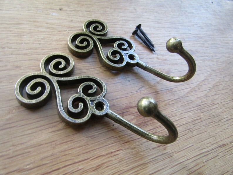 Pair of ASTRID Curtain Valance Drape Tie Back Hooks Hold Backs Metal ...