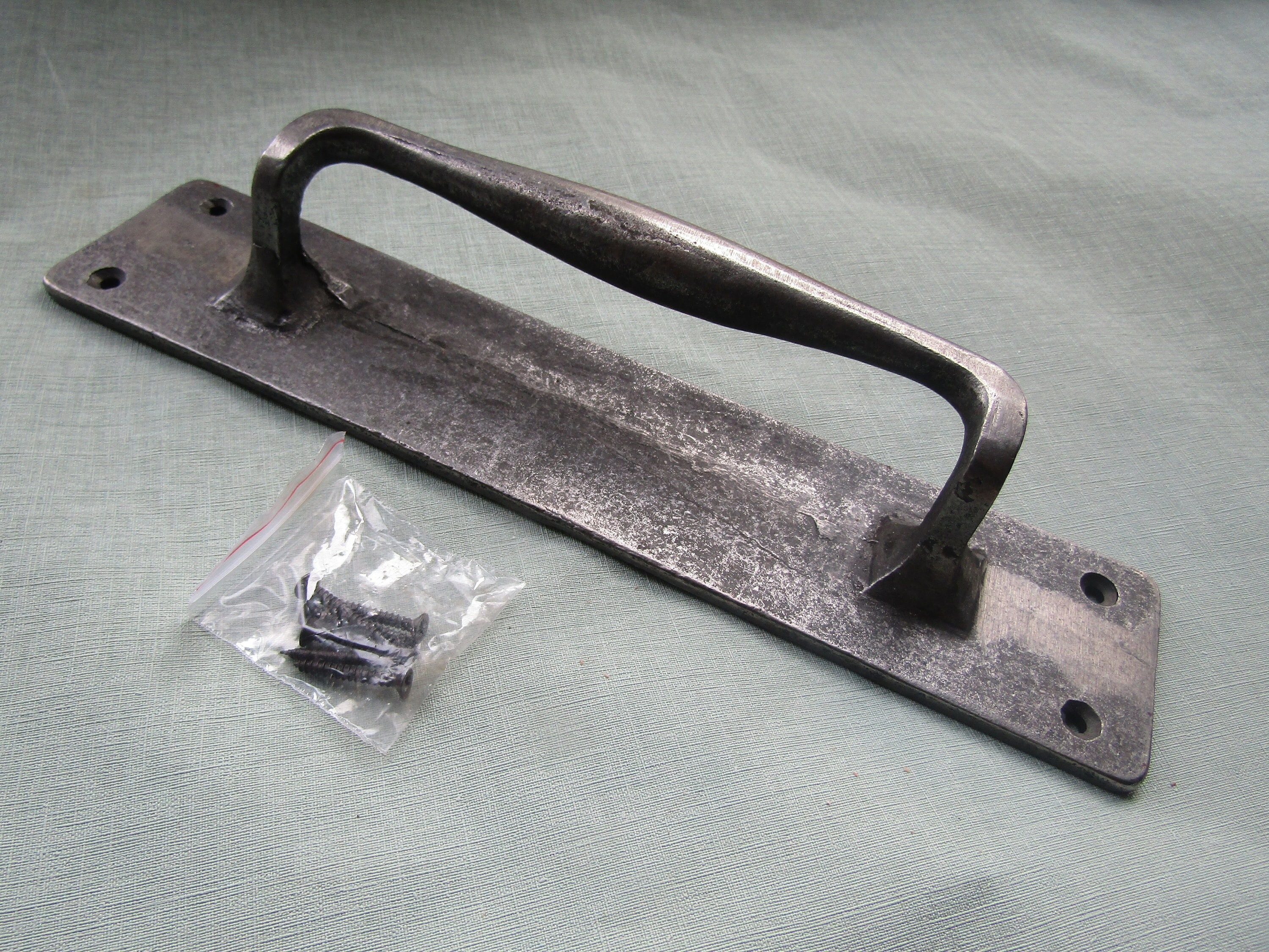 DOOR HANDLE ON Plate Solid Heavy Victorian Old Entrance Door Pull ...