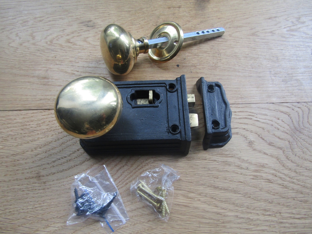 Rustic Door Rim Latch Knob Handle Set Bedroom Latch Retro Vintage ...