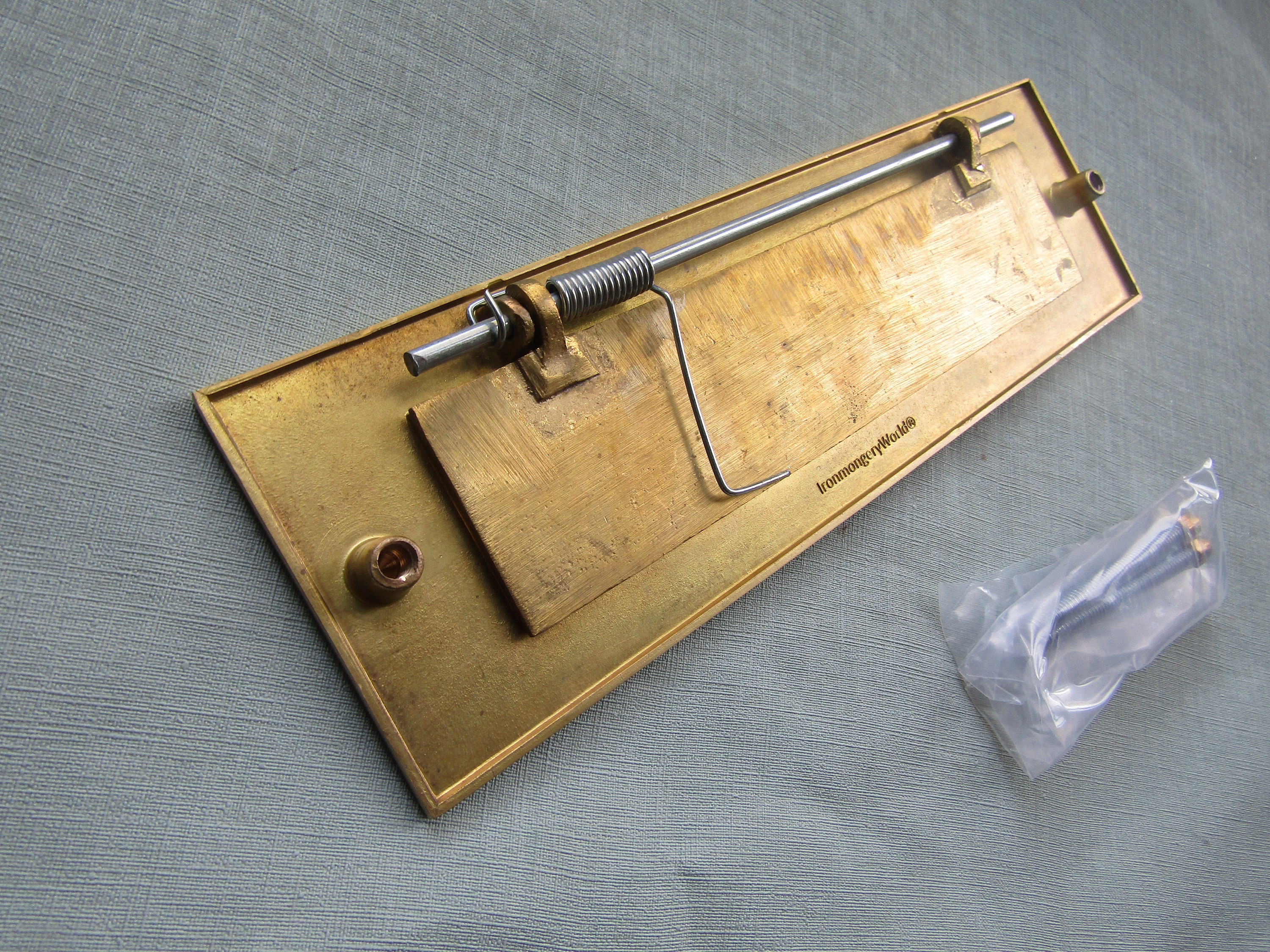 Door Letter Plate SOLID BRASS Vintage Old Style Sprung Victorian Door ...