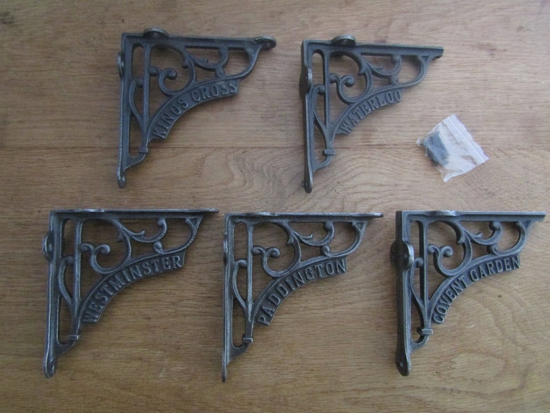 5 LONDON UNDERGROUND Single Tube Railway Stations Cast Iron Rustic ...