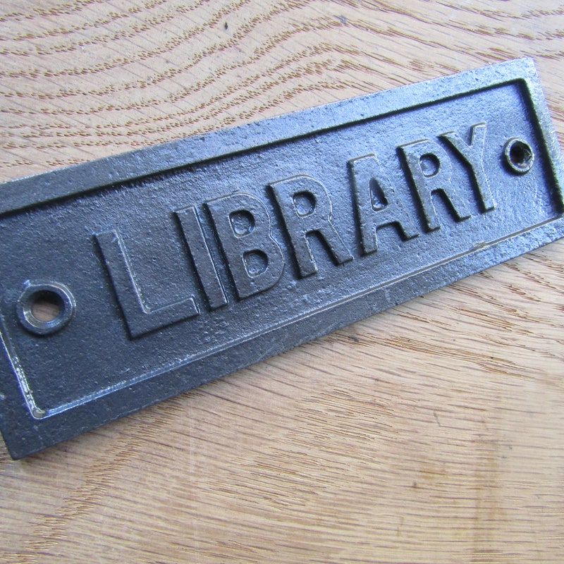 Library Sign - Etsy