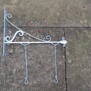 HAND FORGED Iron Blacksmith Sign Board Hanging Bracket Shop Sign House ...