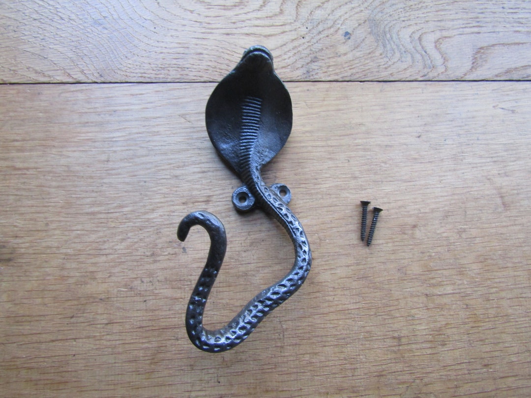Rustic Iron Vintage Hook Retro COBRA SNAKE HOOK Hanger Pegs Vintage ...