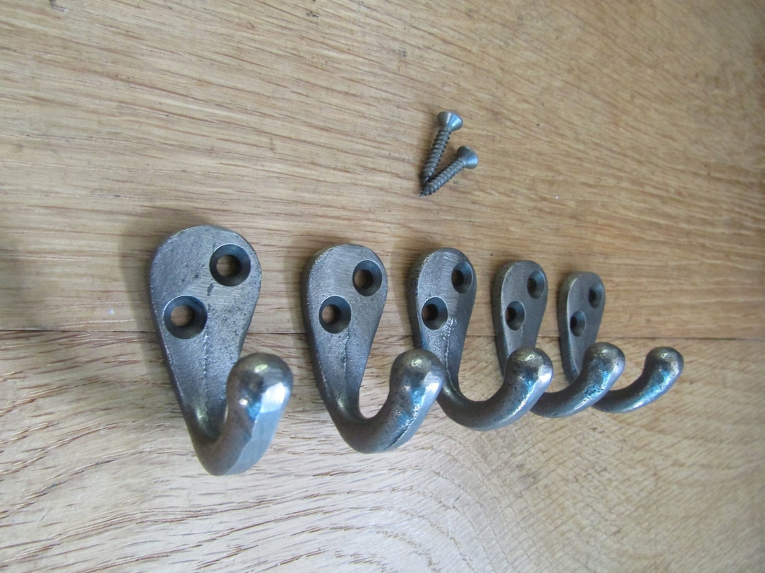 PACK of 5 MINI ROBE Cast Iron Rustic Robe Coat Hooks Vintage Old ...