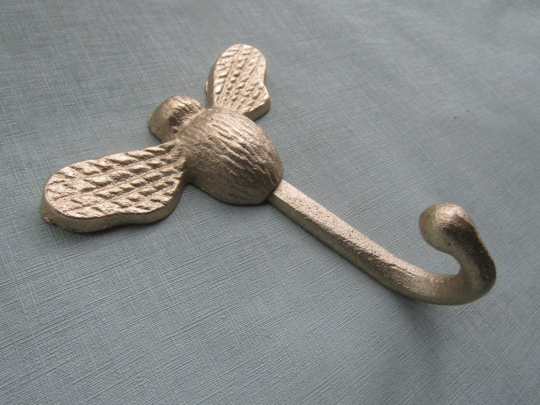 Rustic Iron Vintage Hook Retro BUMBLE BEE Insect Hook Hanger Pegs ...