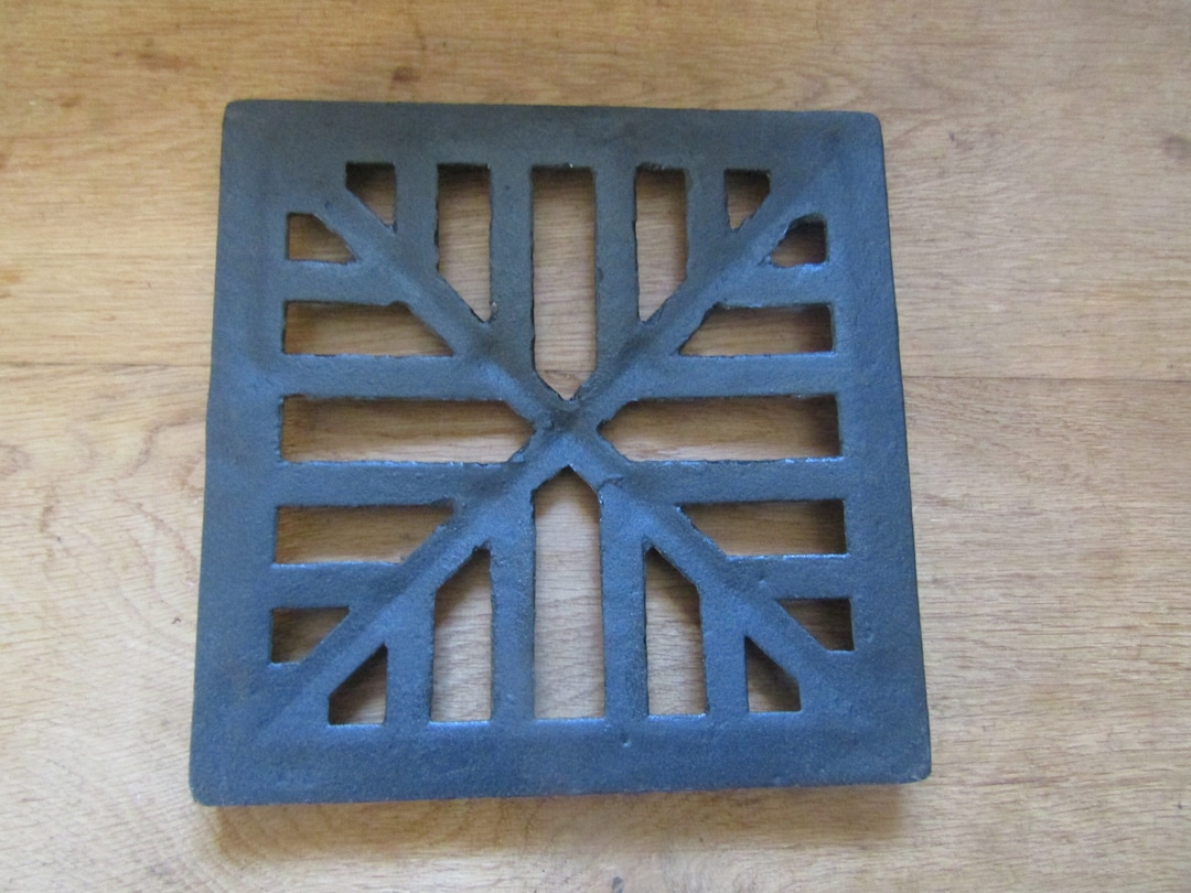 10 SQUARE Heavy Slanted Flat Cast Iron Gully Grate Grid Driveway Drain ...