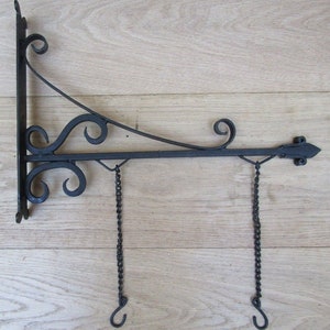 HAND FORGED Iron Blacksmith Sign Board Hanging Bracket Shop Sign House ...