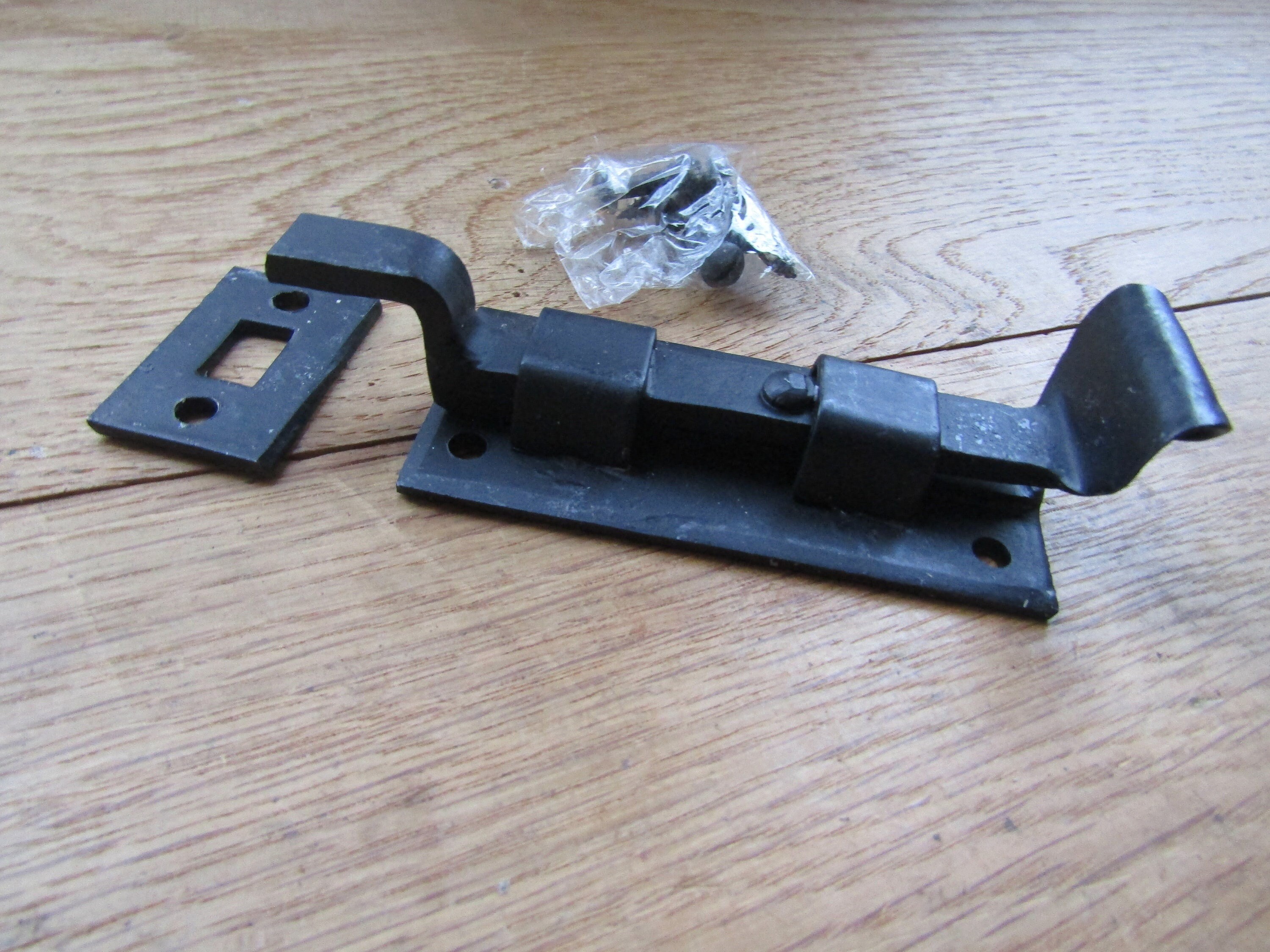 HANDFORGED Blacksmith WROUGHT IRON Rustic Vintage Cottage Door Bolt ...