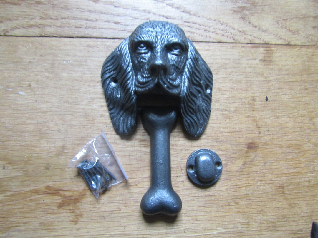 Rustic Iron Door Knocker DOG and BONE Animal Decorative Vintage Retro ...