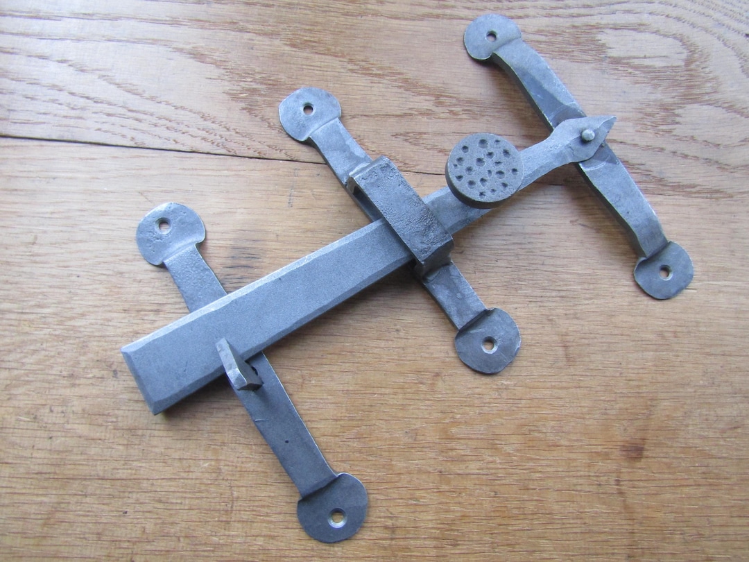 Rustic Iron Door Latch Lock Blacksmith Hand Forged Wrought Iron ...