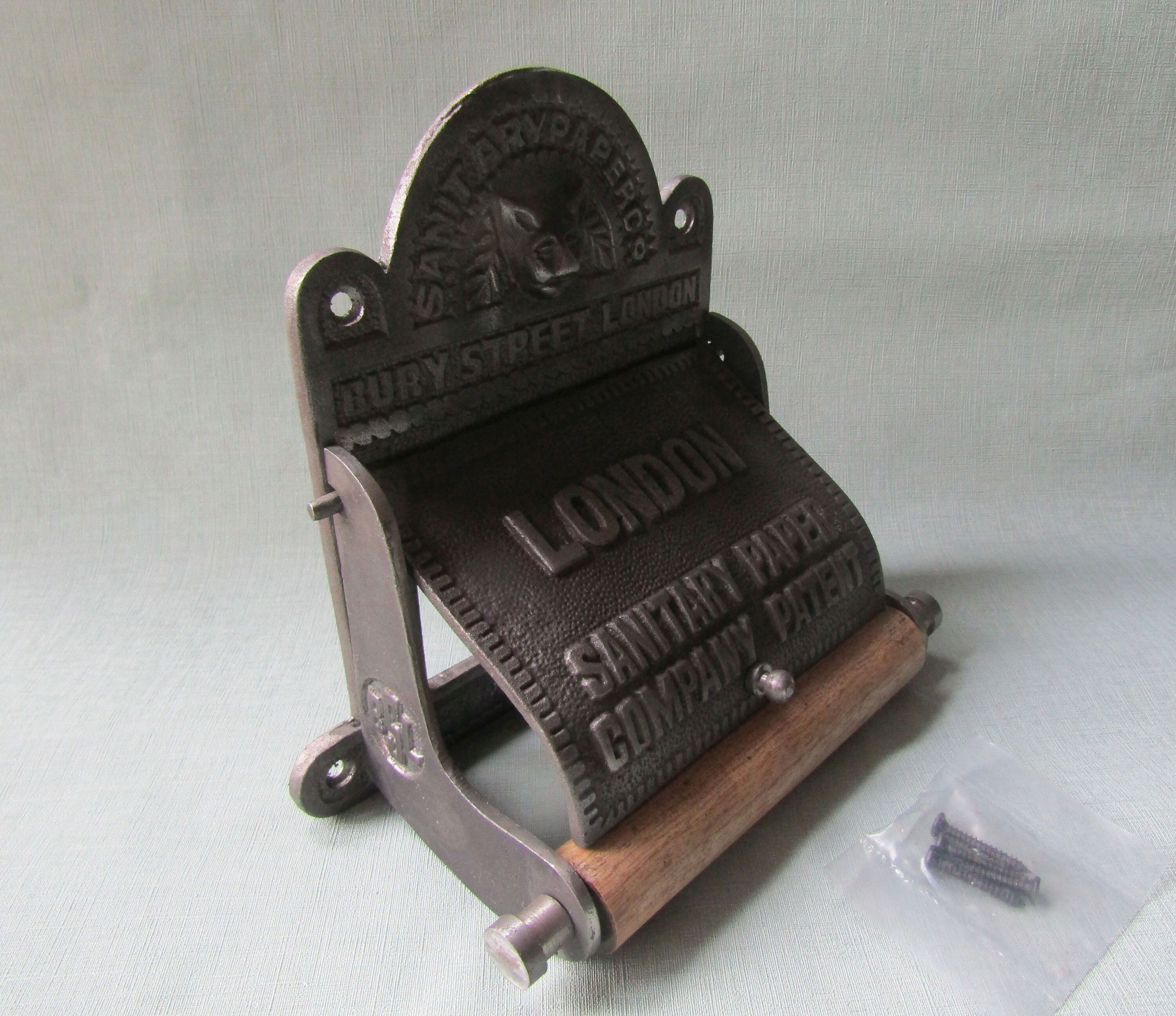 Rustic Toilet Roll Holder Cast Iron Vintage Victorian Retro Old Style ...